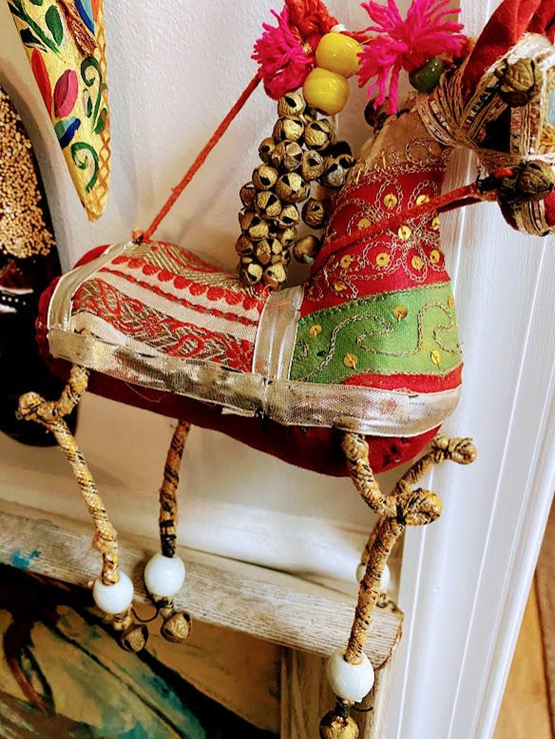 Rajasthani Horse Fabric Horse Figurine Indian Folk Art. Vintage Indian ...