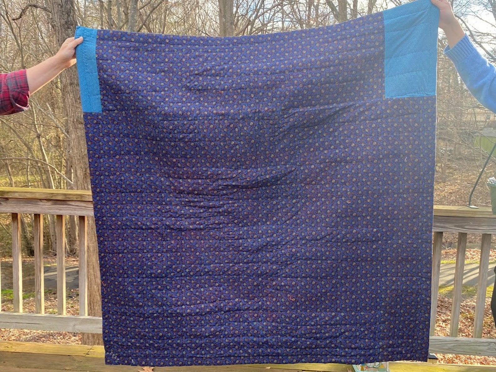 Handmade Fabric Art Quilt With Random Birds in a Blue World. Art Quilt ...