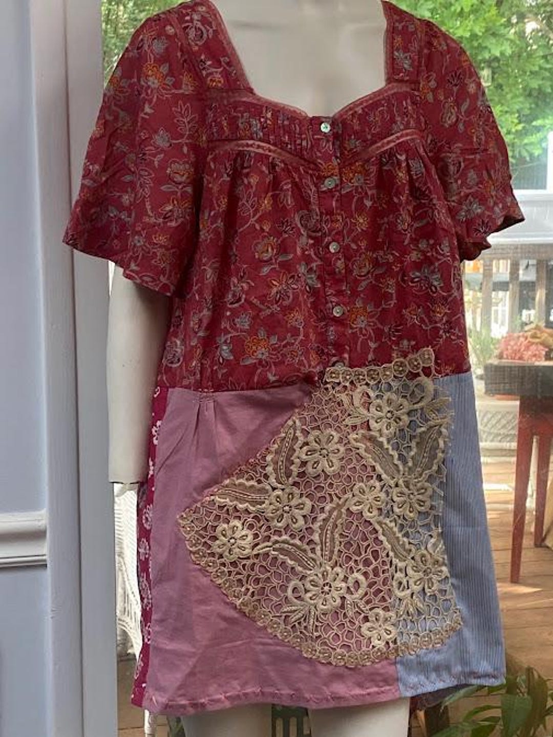 Upcycled Women Clothing. Remake Patch Work Dress. Pretty Dress. - Etsy