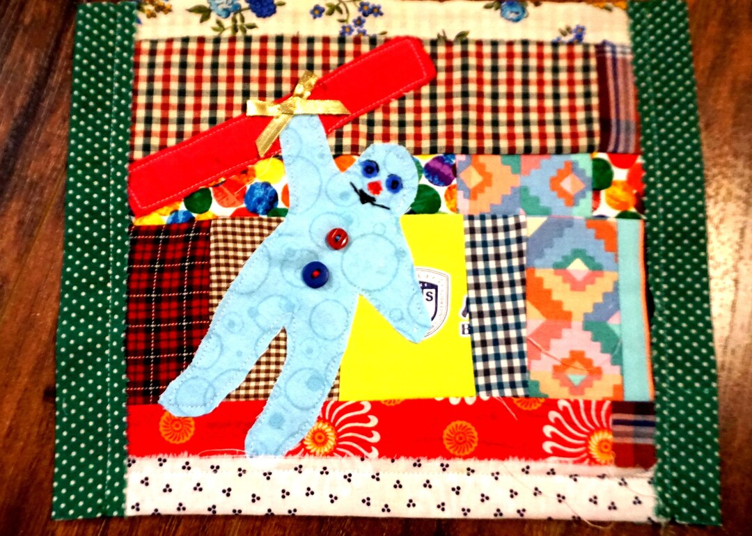 Clown in Circus. Patchwork Mat. Mini Art. Fabric Art. Clown Art. Fabric ...