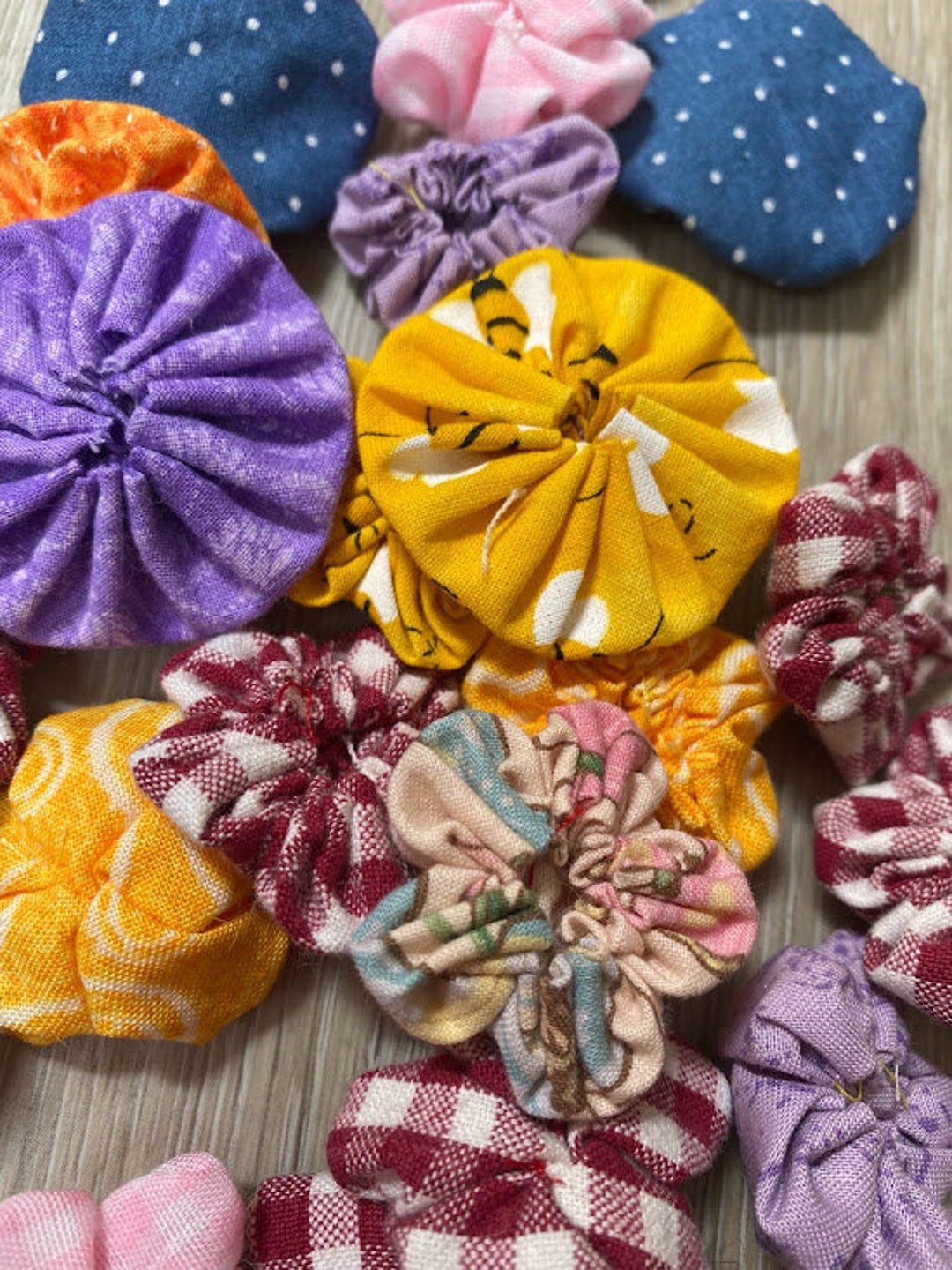 Yoyo Lot. 25 Random Sizes. Handmade. Assorted Sizes Yoyos. Vintage and ...