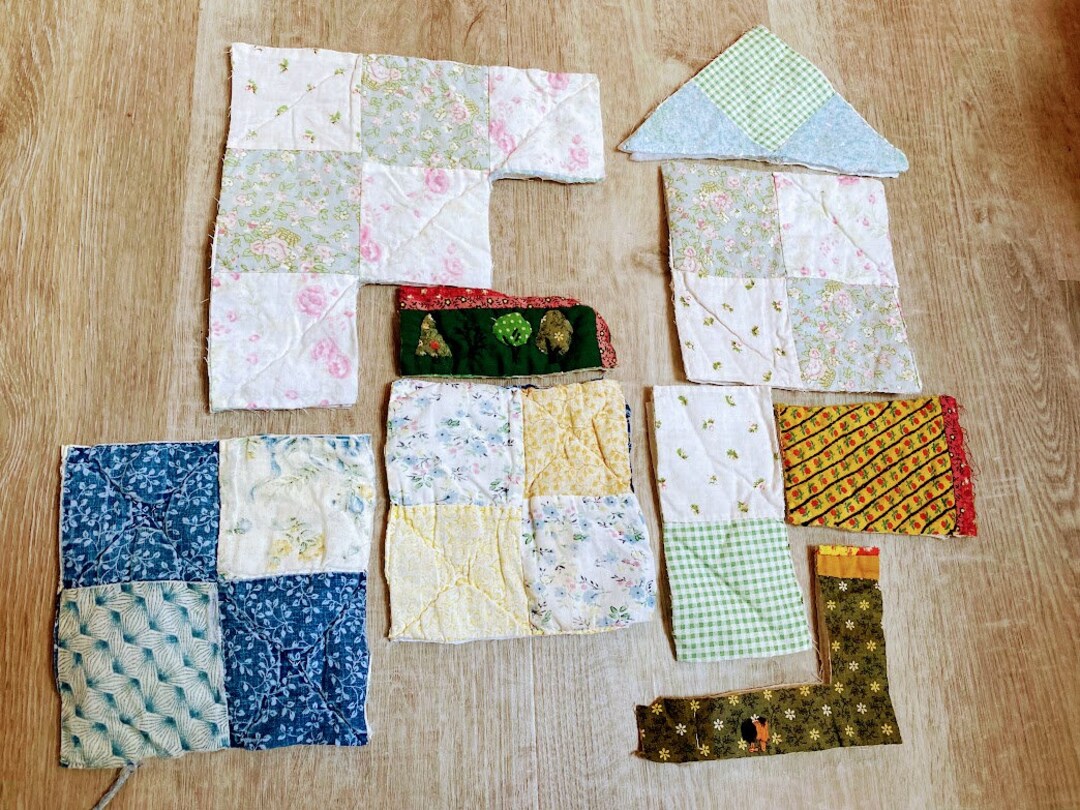 Handmade Vintage Cutter Quilt Piece .cotton Quilt . Slow Stitching ...