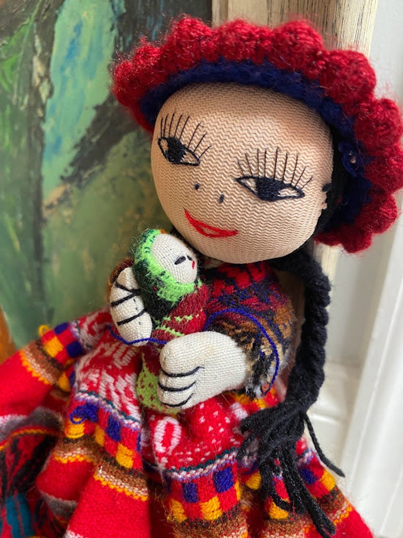 Folk Art. Art Doll. Peruvian Doll. 12'' High Peruvian Doll With Braided ...
