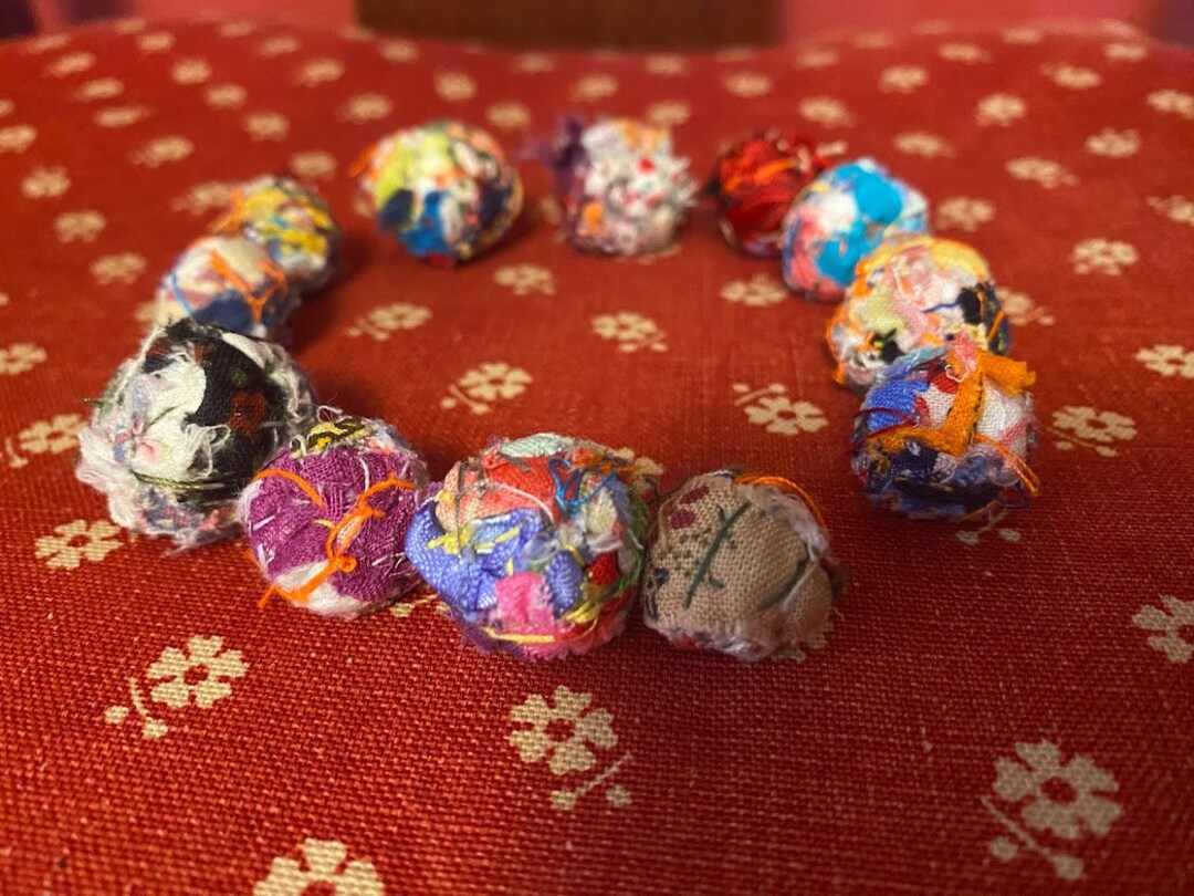 Handmade Fabric Beads. Jewelry Making. Rustic Beads. Crafting. Multiple ...