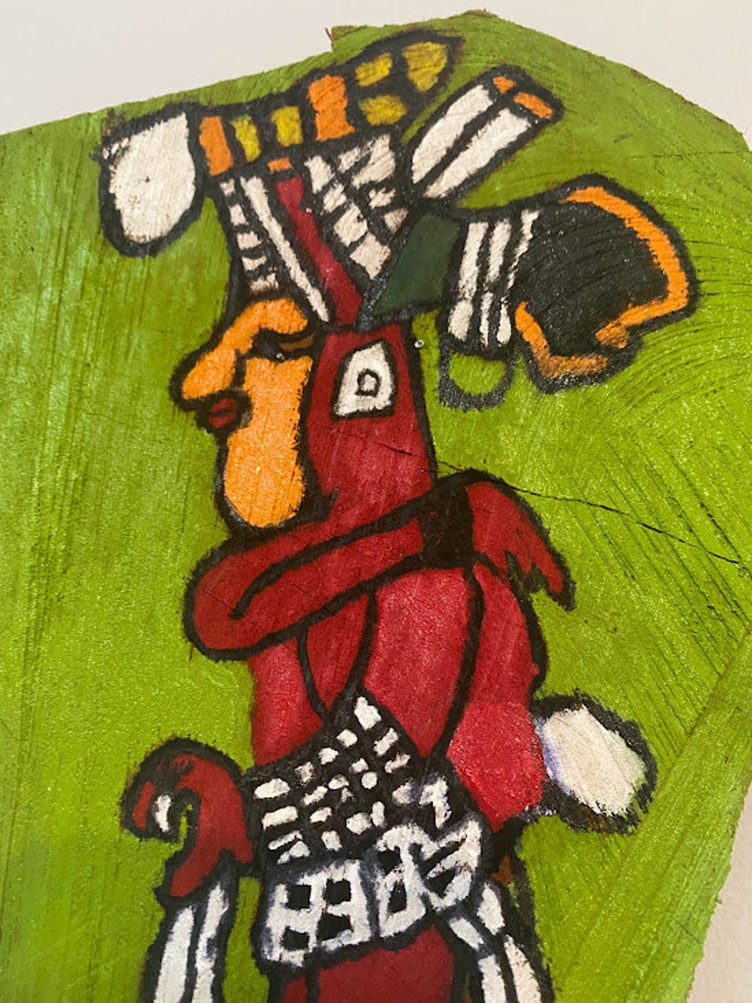 Painting Art. Home Decor. Chaak Mayan Rain God. Wooden Art. Folk Art - Etsy