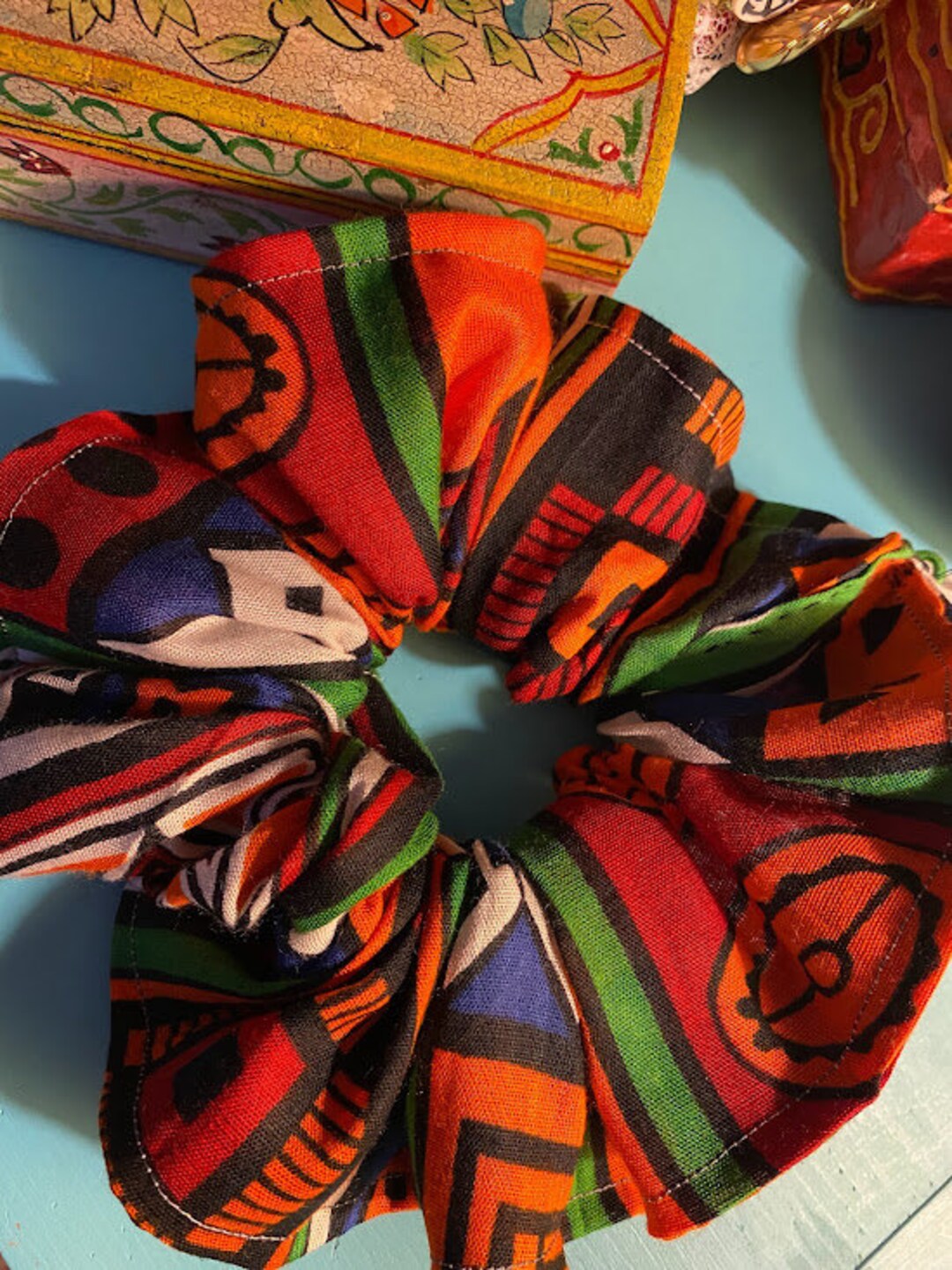 Bundle Hair Scrunchies. African Design Scrunchies. African Pattern ...