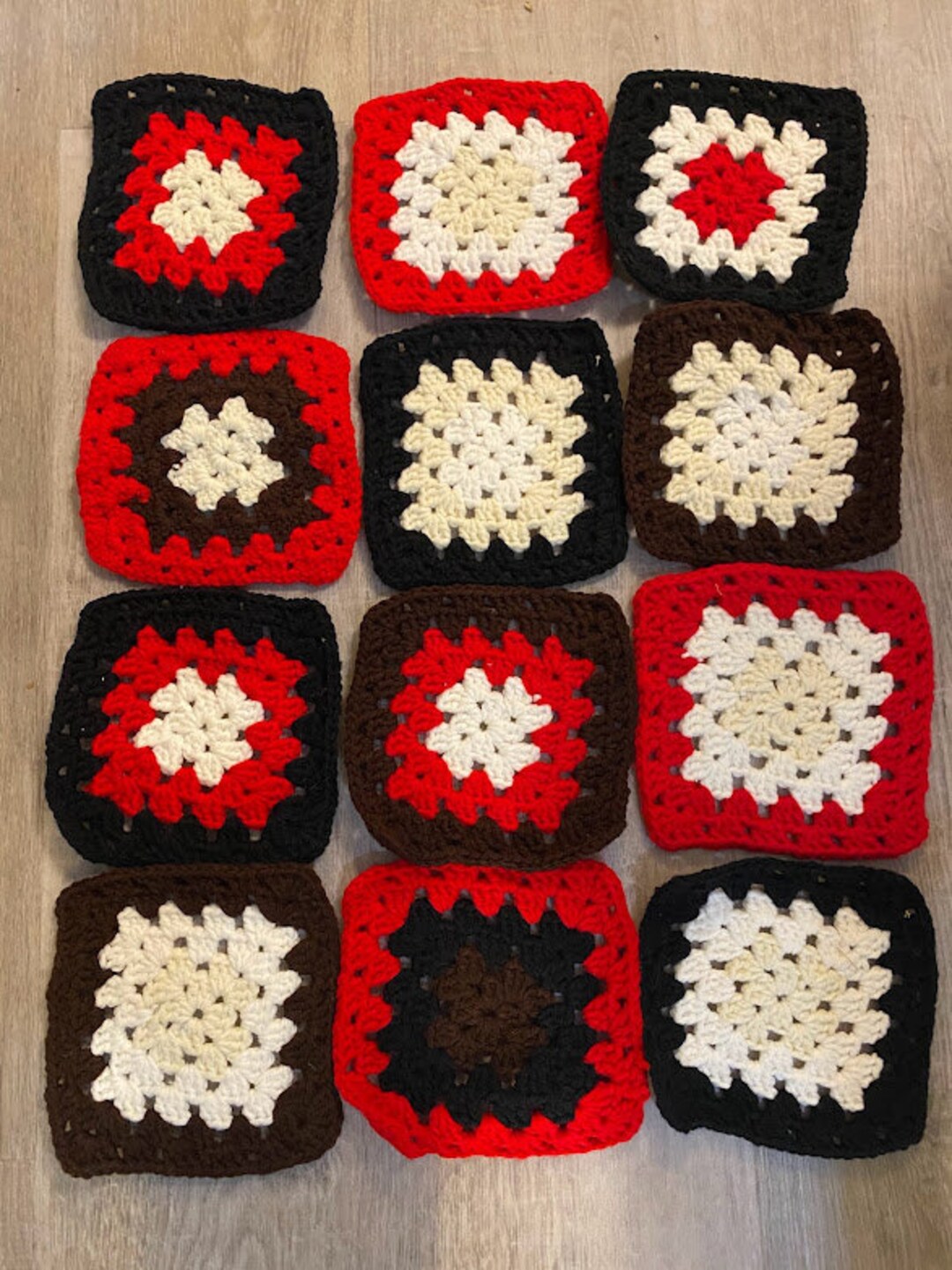 Granny Squares. Unblocked Handmade Squares. Crochet. Craft Projects ...