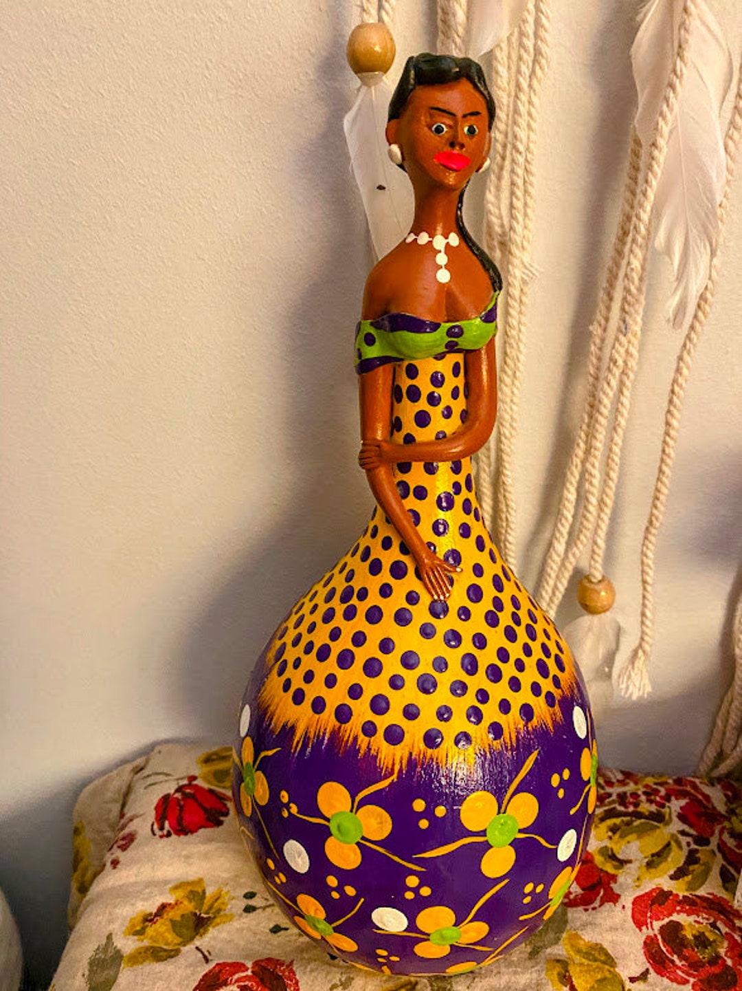Dominican Republic Gourd-doll. Folk Art. DR Doll. Dominican Republic ...