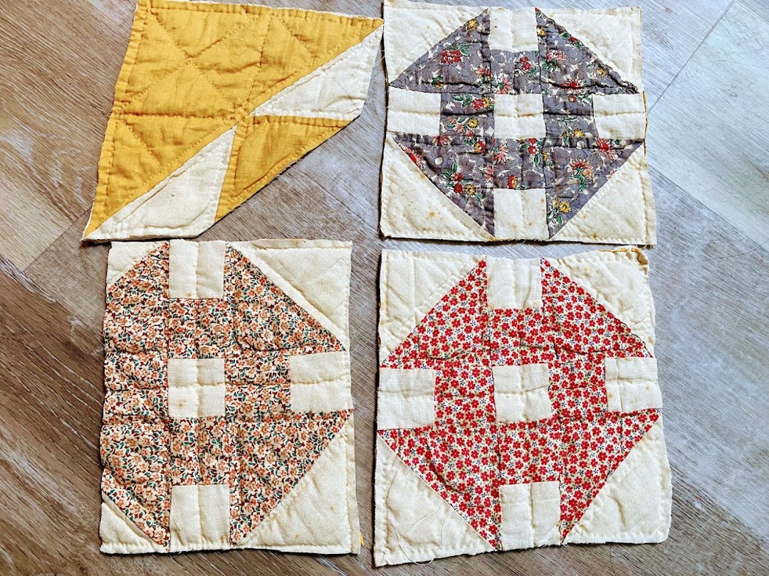Handmade Vintage Cutter Quilt Piece .cotton Quilt . Slow Stitching ...