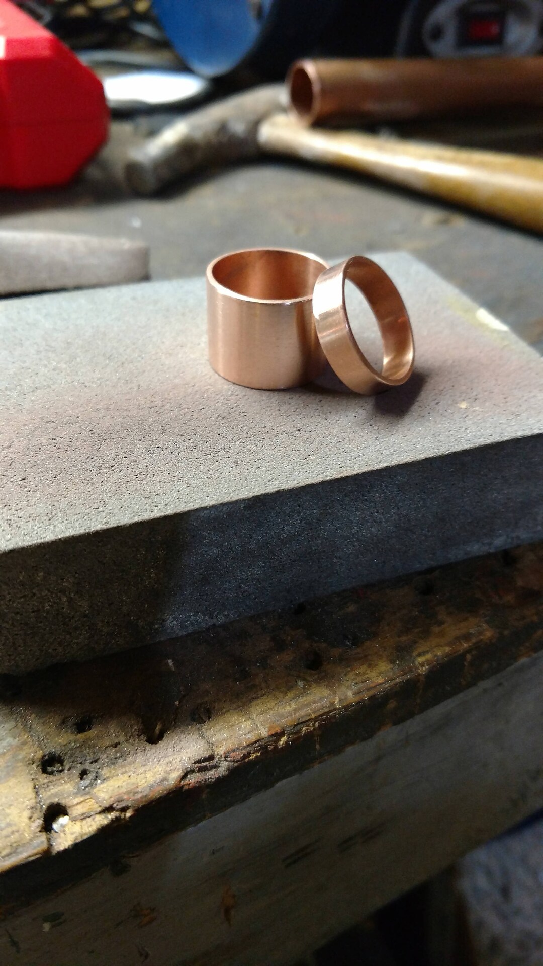 Copper Wedding Ring Set, His and Hers - Etsy