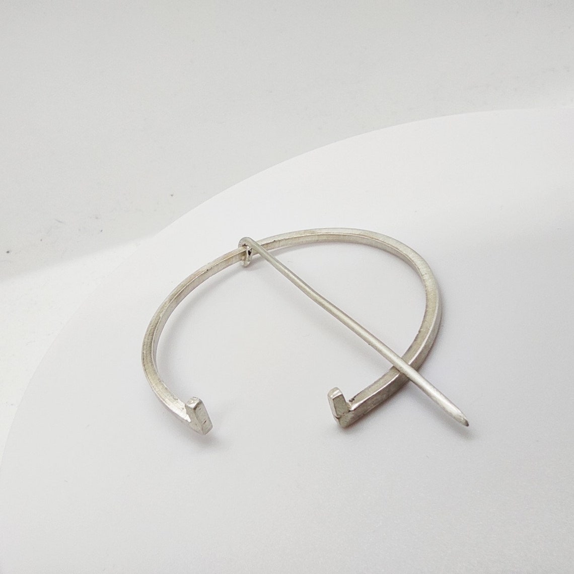 Hand Forged Sterling Silver Penannular Brooch: Modern Shawl Pin - Etsy