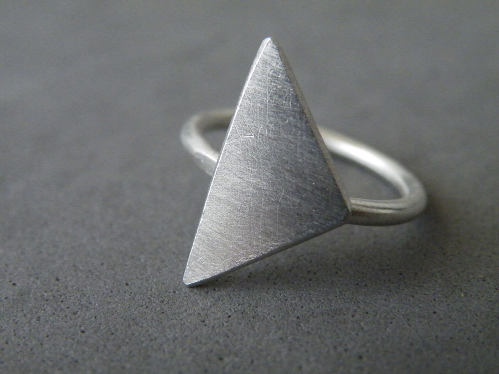 Sterling Silver Triangle Ring Geometric Modern Ring Dainty - Etsy