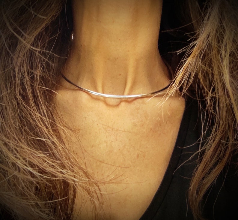 Handmade Sterling Silver Rigid Choker Necklace: Minimalist Collar - Etsy