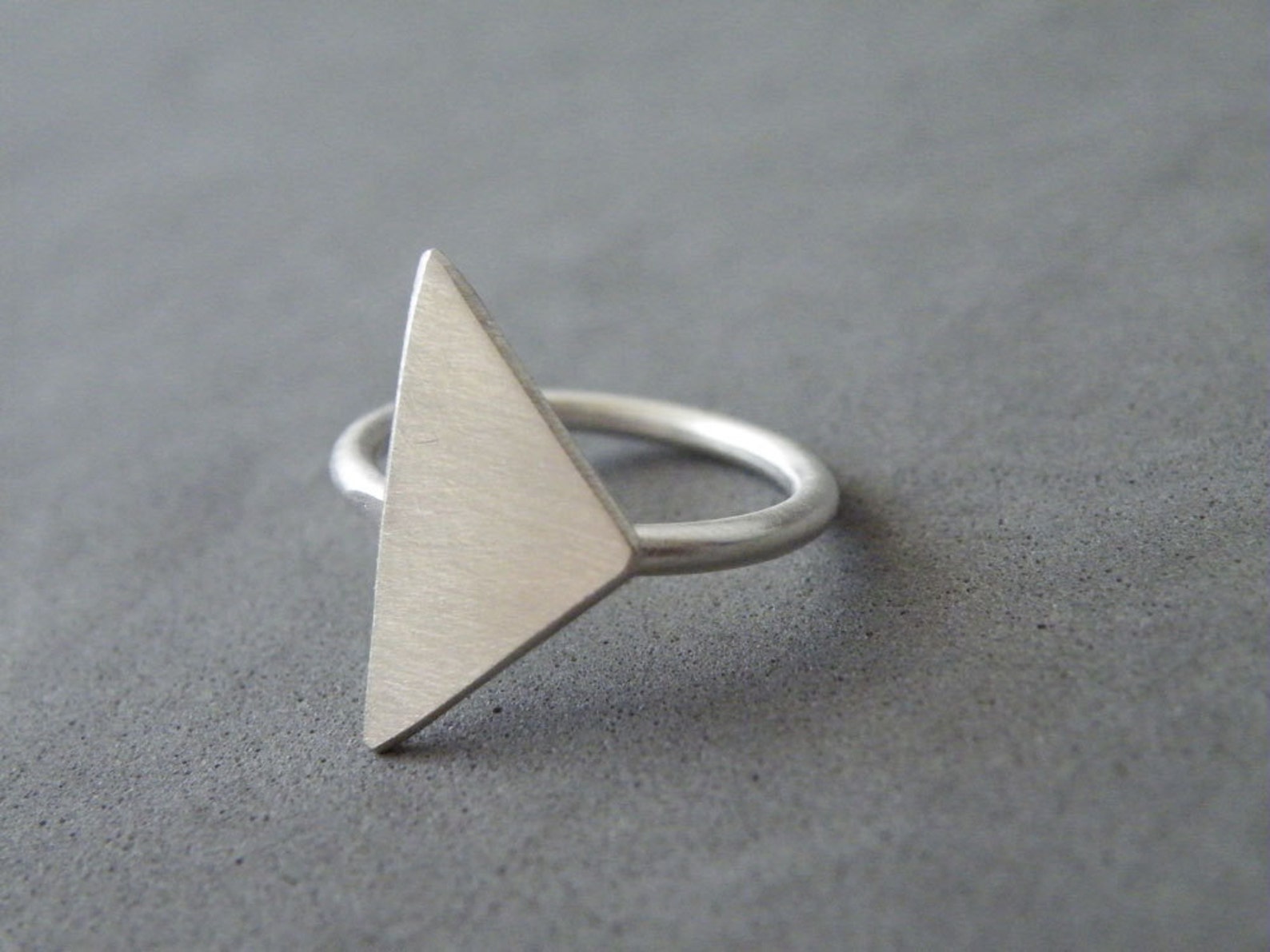 Sterling Silver Triangle Ring Geometric Modern Ring Dainty - Etsy