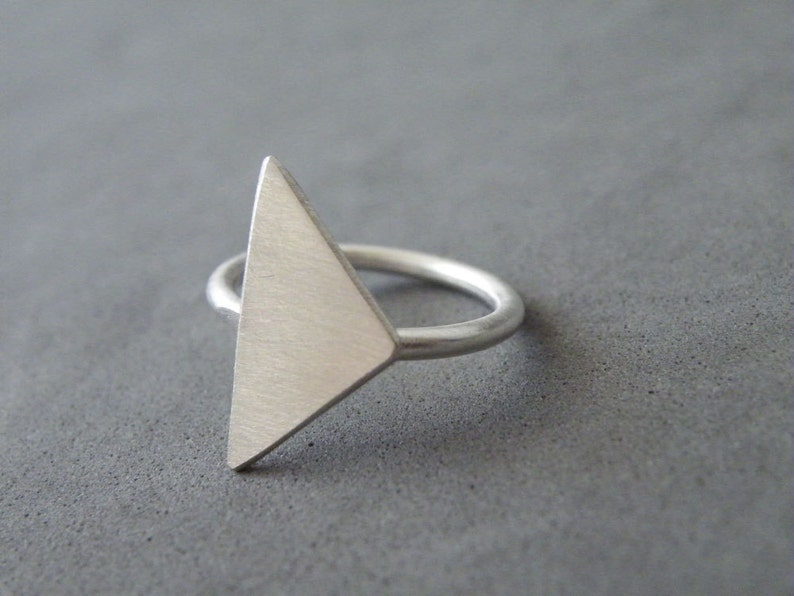 Sterling Silver Triangle Ring, Geometric Minimalist Design - Etsy
