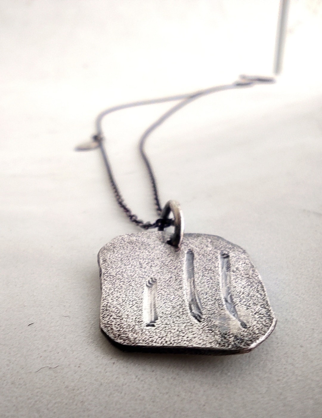 Handmade Sterling Silver Infinite Tag Necklace: Personalized Men's ...