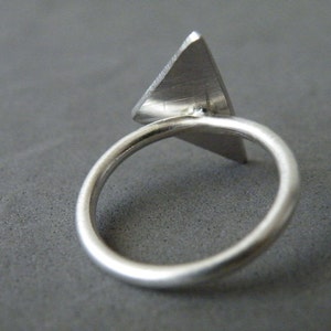 Sterling Silver Triangle Ring, Geometric Minimalist Design - Etsy
