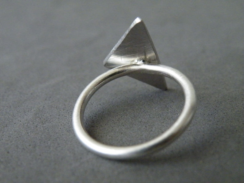Sterling Silver Triangle Ring Geometric Modern Ring Dainty - Etsy