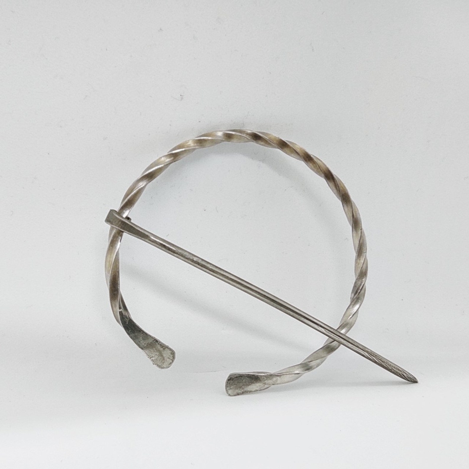 Viking Saxon Penannular Brooch, Sterling Silver Celtic Pin, Historical ...