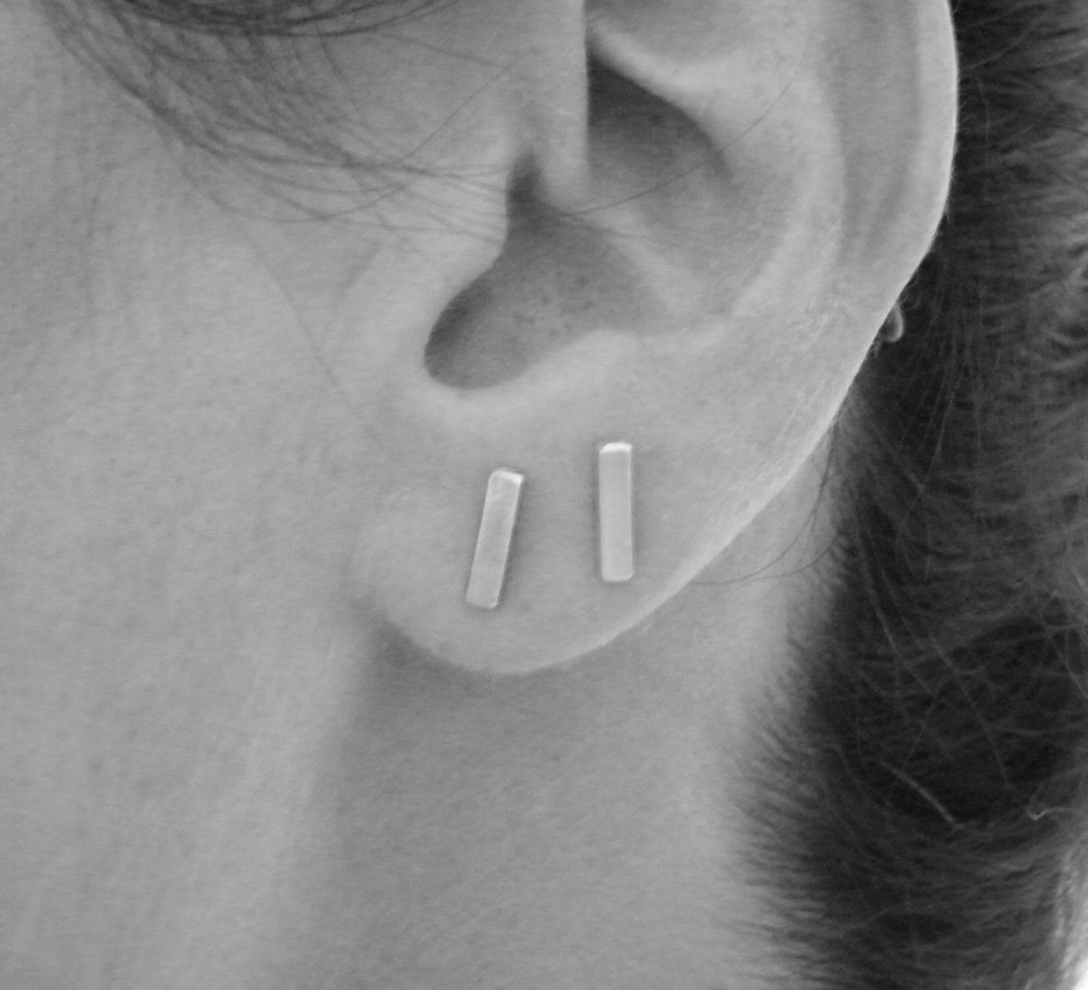 Sterling Silver Stud Earrings Bar Earring Geometric Studs Minimalist ...
