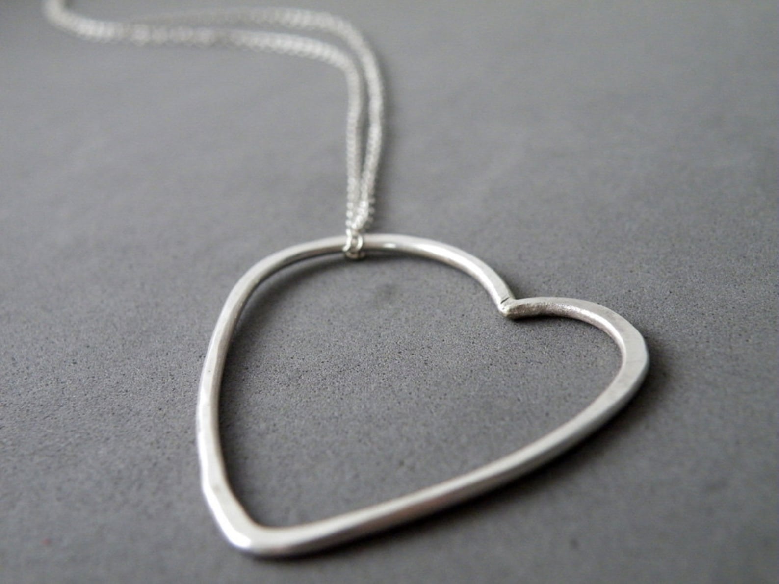 Sweet Romantic Heart Necklace Sterling Silver Minimalist Necklace ...