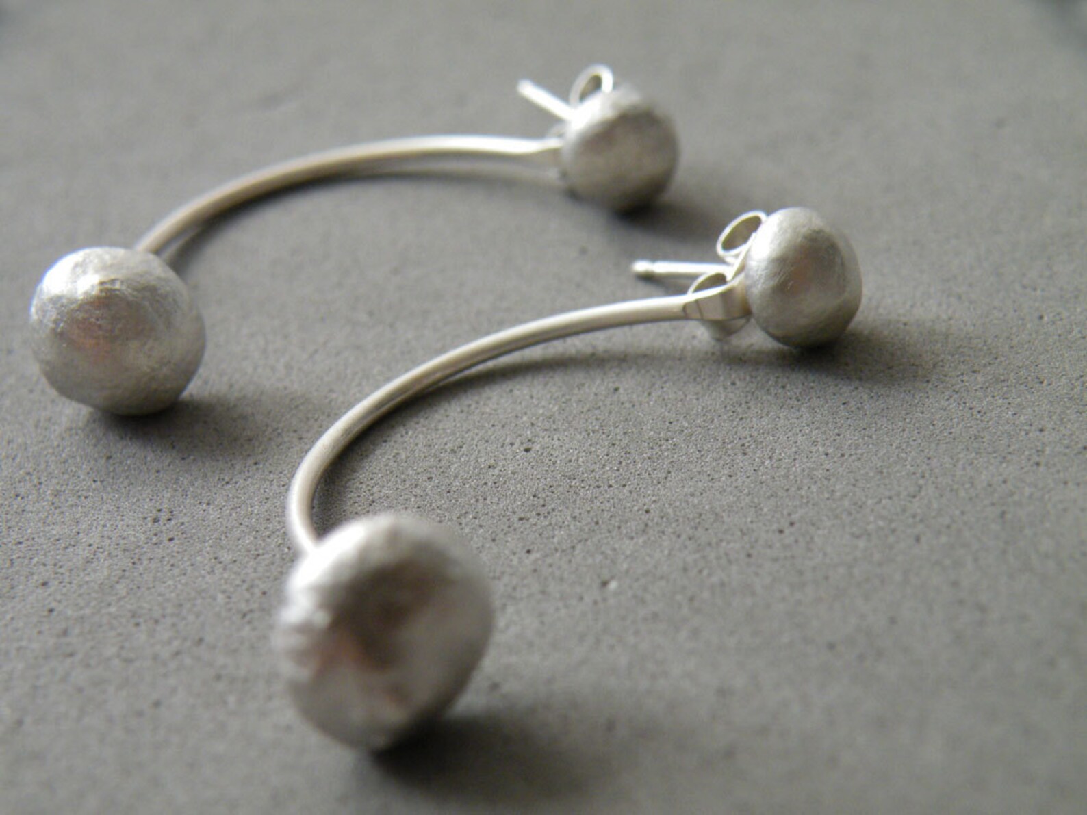 Bubbles Ear Jackets Sterling Silver Balls Minimalist Stylish Modern Earrings by Steamylab - Etsy