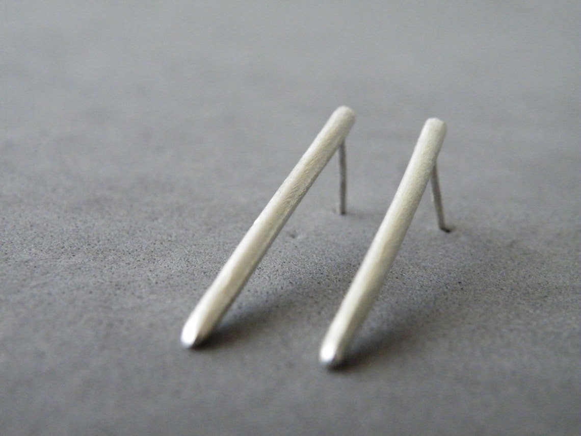 Modern Silver Spike Drop Studs Women Silver Studs Jewelry - Etsy