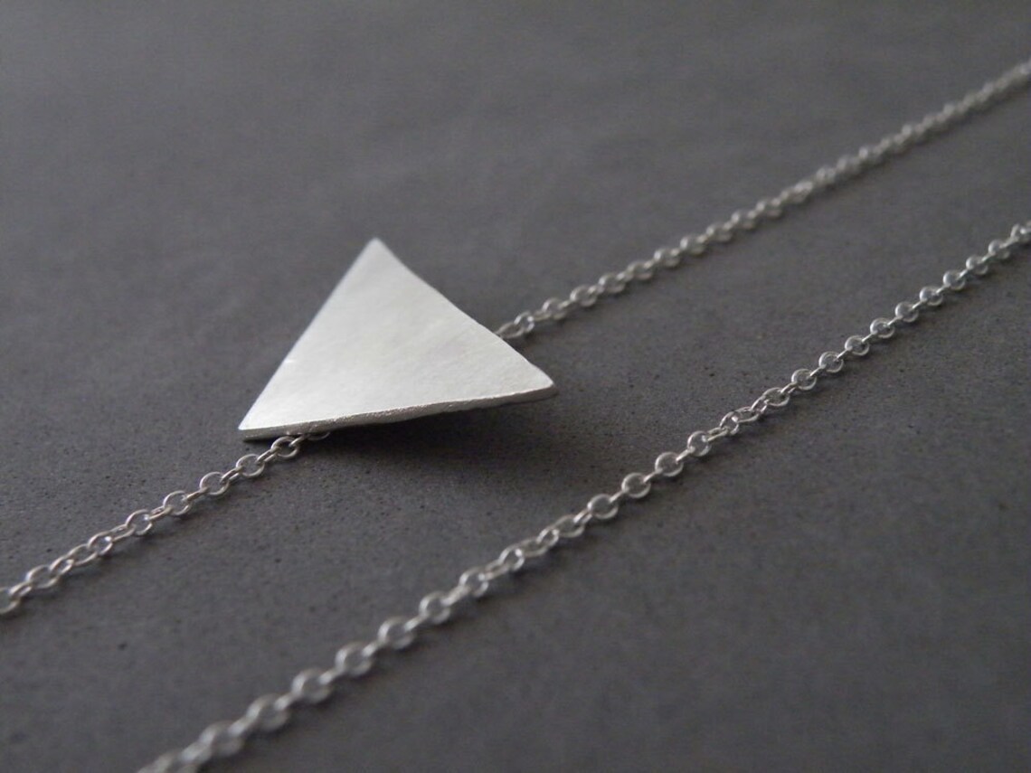 Modern Geometric Silver Necklace for Women - Etsy