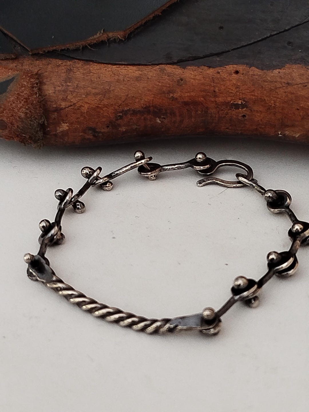Brutalist Sterling Silver Chain Link Bracelet: Handmade Unisex Jewelry ...