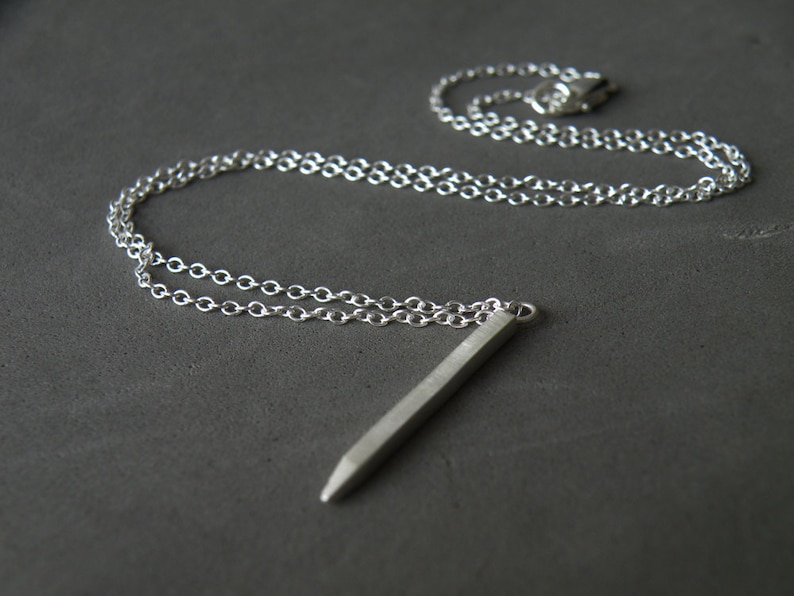 Unisex Sterling Silver Spike Pendant Necklace, Rock Glam Gift Ideas - Etsy