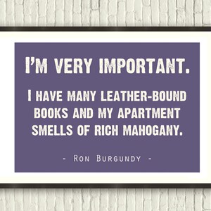 Many Leather-bound Books Anchorman Quote A3 Poster - Etsy
