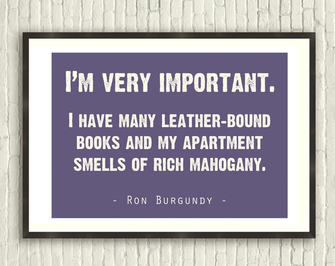 Many Leather-bound Books Anchorman Quote A3 Poster - Etsy