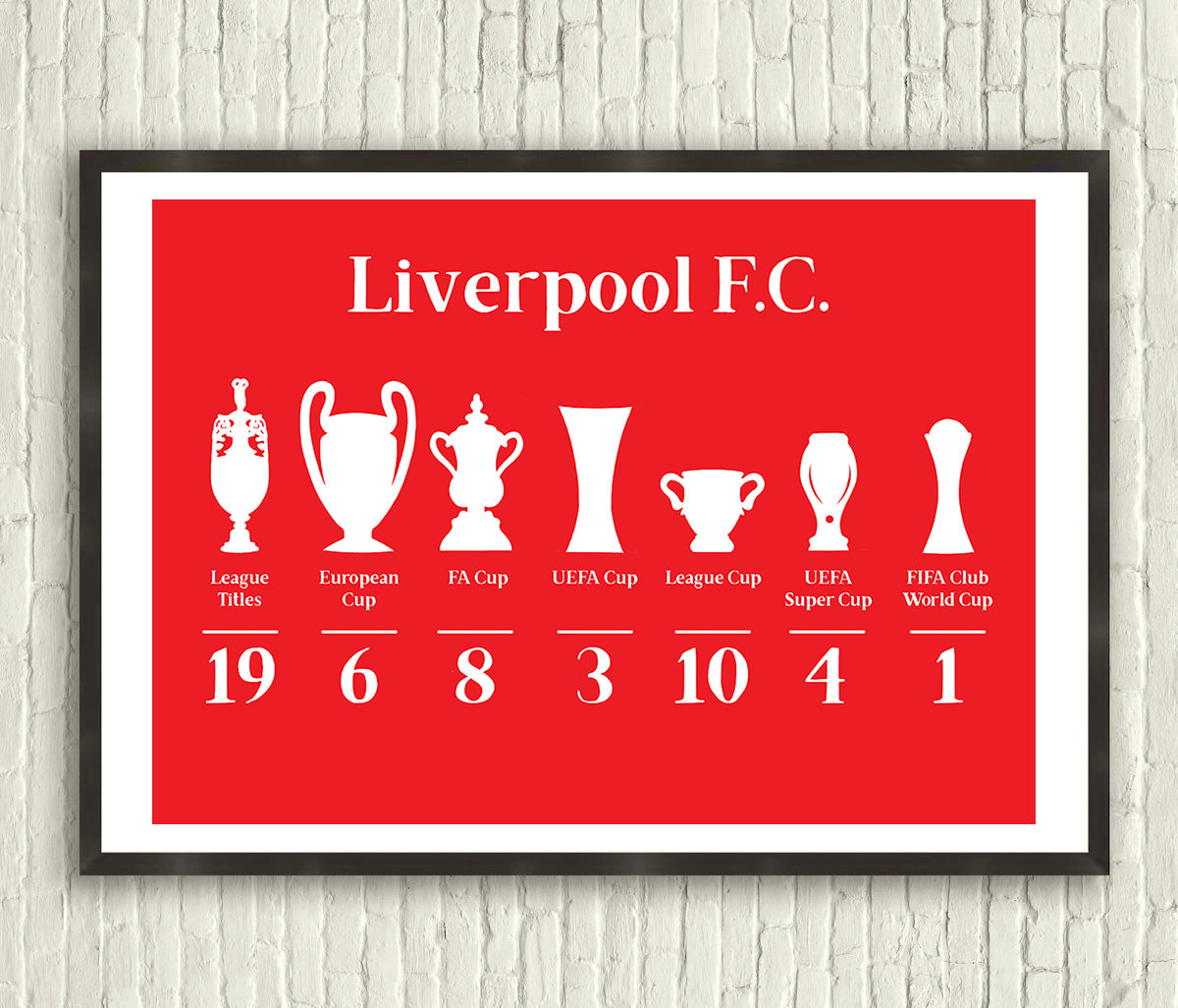 Liverpool Champions Wall of Honours Football Art Poster Print