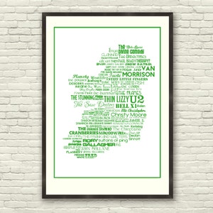 The Music of Ireland - Typographic Irish Poster Print - Etsy