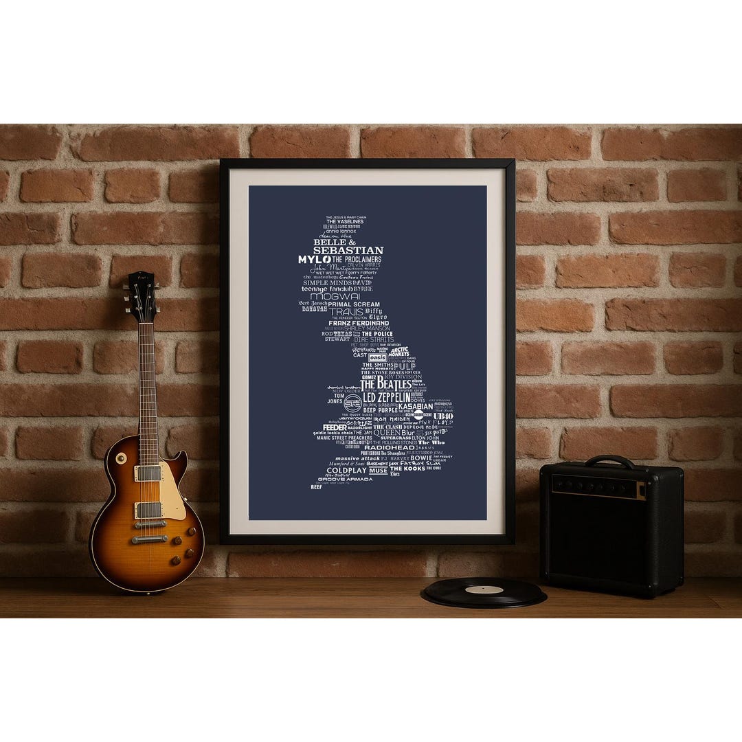 The Music of Britain - British Typographic Poster Print - Etsy