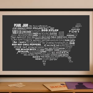 The Music of America - Limited Edition Typographic Poster Print (A3 ...