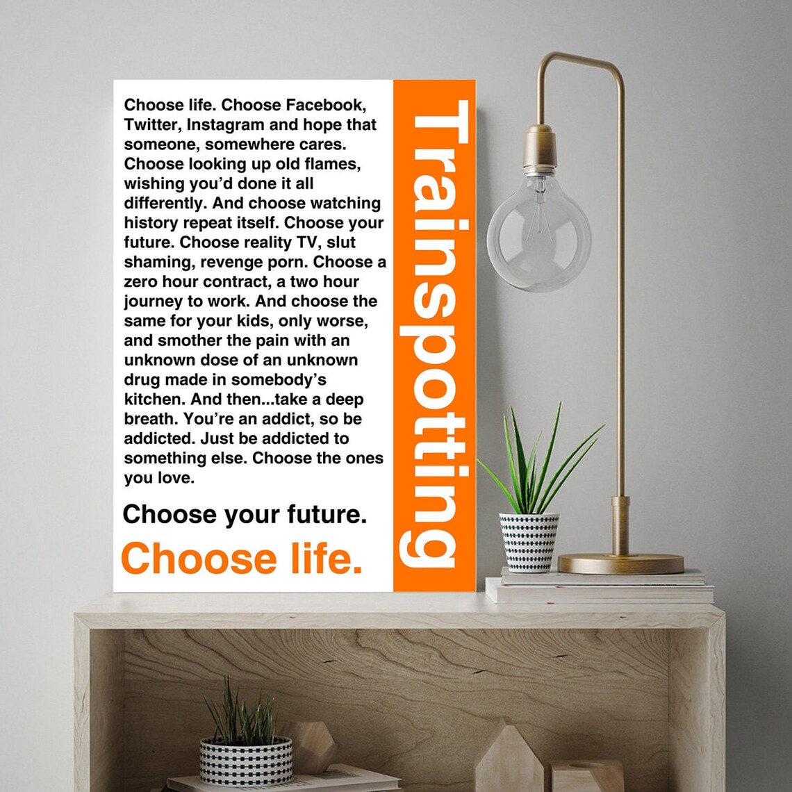 Trainspotting T2 - Choose Life Quote (A3 Poster) - Etsy