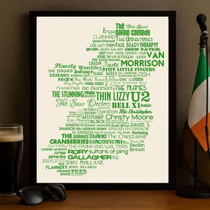 The Music of Ireland - Typographic Irish Poster Print - Etsy