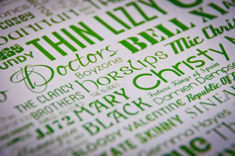 The Music of Ireland - Typographic Irish Poster Print - Etsy