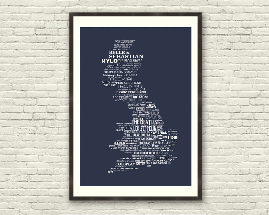 The Music of Britain British Typographic Poster Print - Etsy