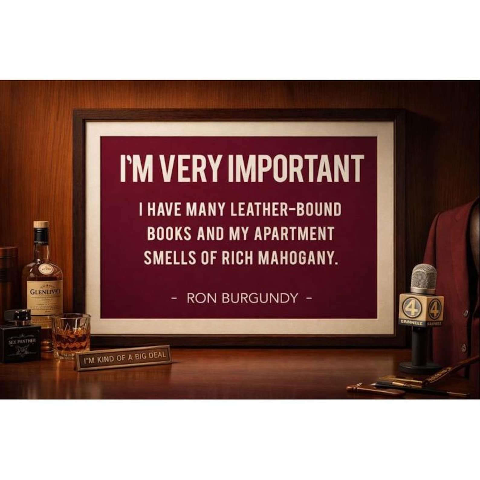 Many Leather-bound Books - Anchorman Quote (A3 Poster) - Etsy UK