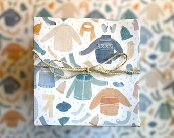 Cozy Animals Gift Wrap Sheets Watercolor Wrapping Paper | Etsy