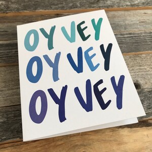 Oy Vey Lettering Hanukkah Card | Brush Lettering Yiddish Hanukkah Card ...