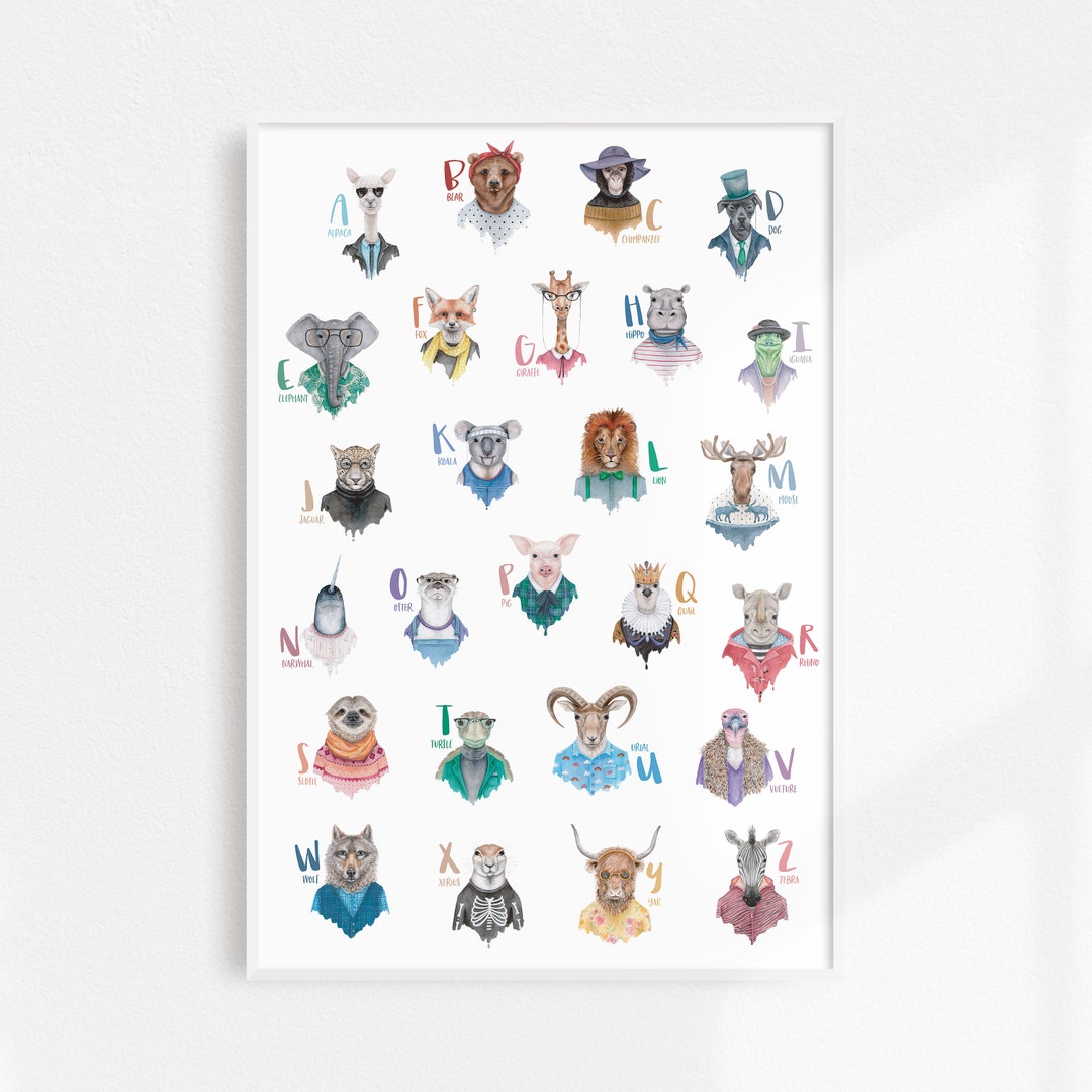 Alphabet Poster | Animals Poster | ABC Decor | Abc Nursery | Kids Decor ...