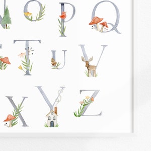 Woodland Animal Alphabet Poster | Woodland Cozy Art | ABC Decor ...