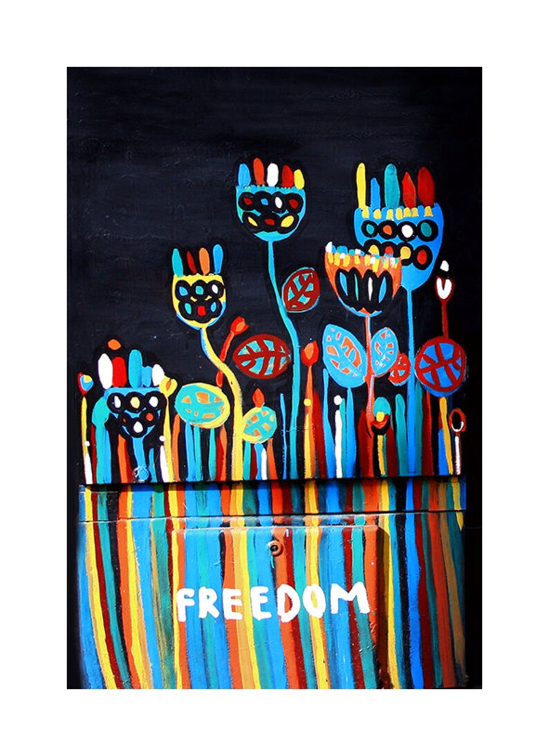 Freedom Flowers Graffiti Art Print: Urban Street Art (digital Download ...
