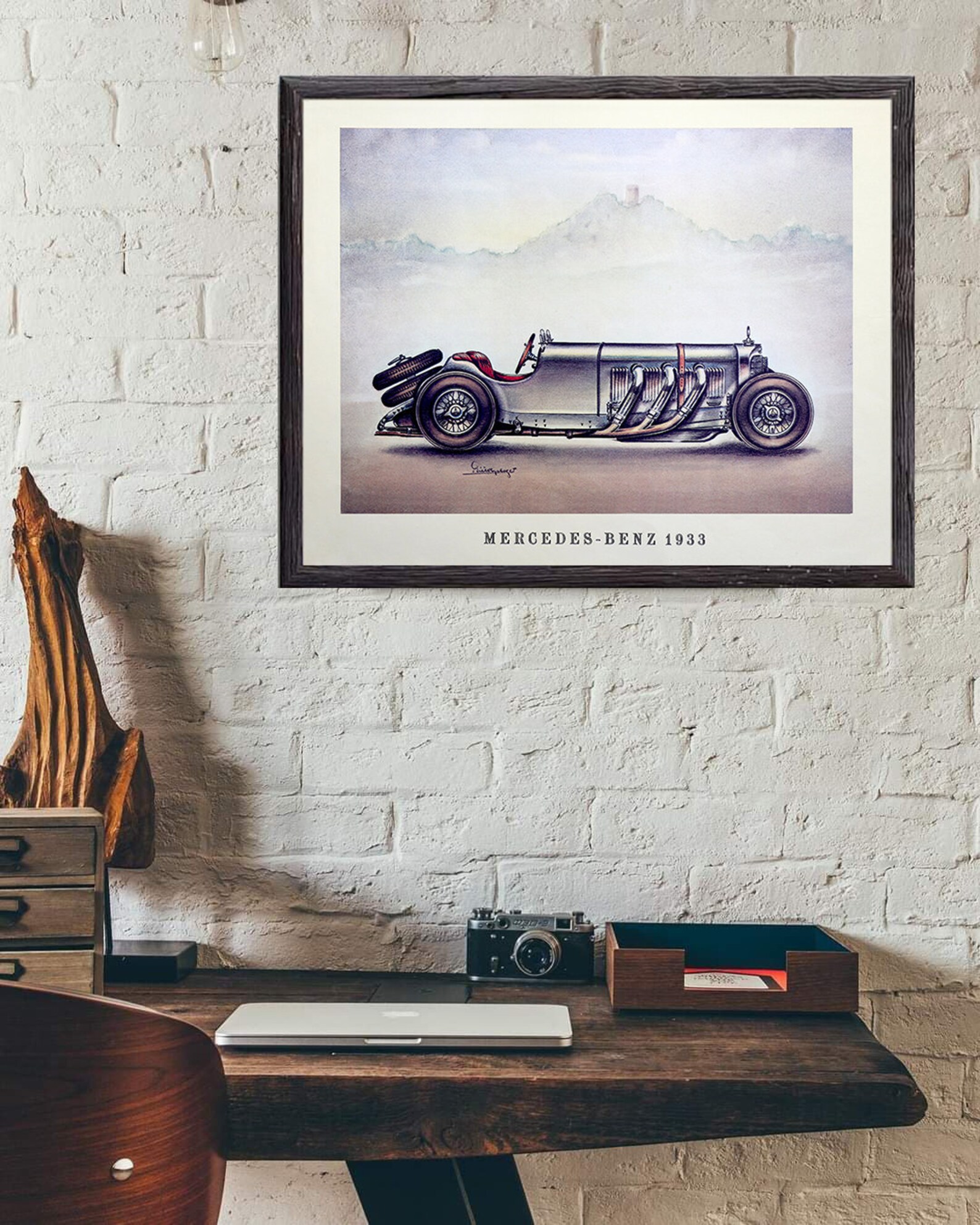 Instant Download Printable Poster Retro Car Mercedes Benz 1933 Vintage ...