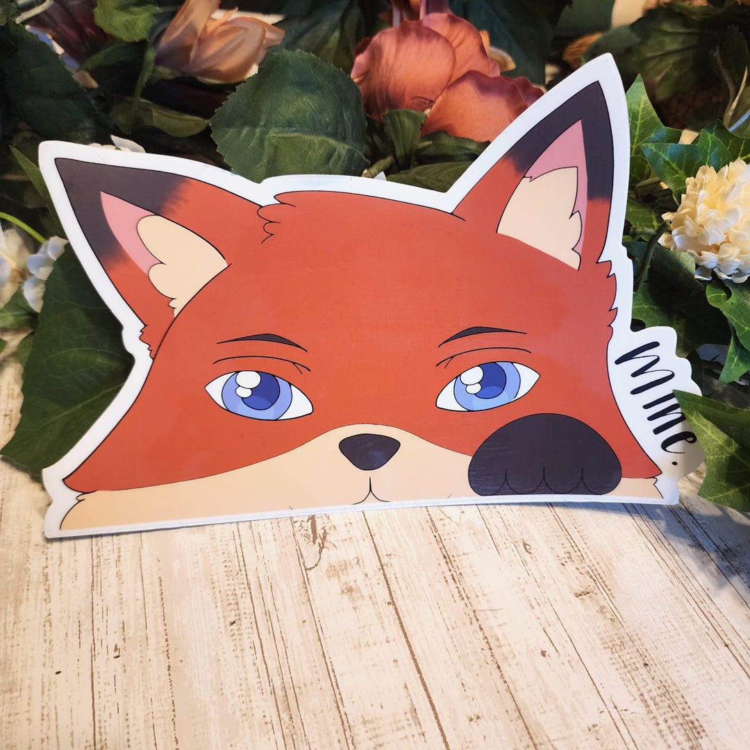 Foxy "mine" Peeker | Cute Decal Vinyl Sticker | Cottagecore - Etsy