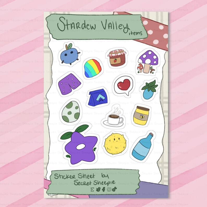 Stardew Valley Items Planner Sticker Sheet - Journal Stickers - Cute ...