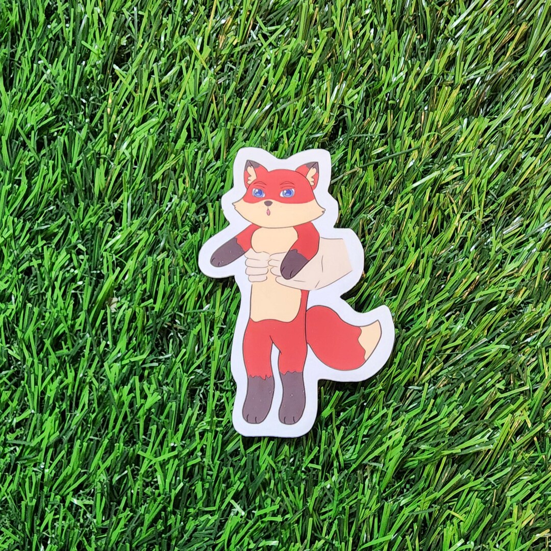 Loong Fox Kawaii Sticker – Stretchy Meme Fox Vinyl Decal (die-cut) - Etsy